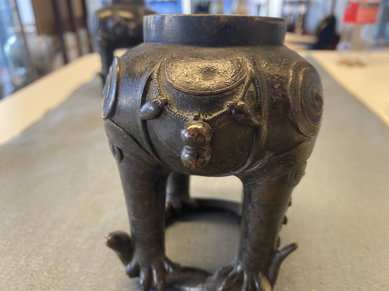 A pair of Chinese gilt-lacquered bronze Chinese 'luduan' censers, Ming ...